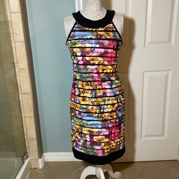 Joseph Ribkoff | Dresses | Joseph Ribkoff Floral Tiered Halter Neck ...
